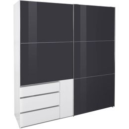 Schwebetürenschrank wimex "Level by fresh to go" Schränke Gr. B/H/T: 250 cm x 216 cm x 65 cm, 2 St., weiß (weiß, grauglas) Schranksysteme und Schrankserien mit Glastüren