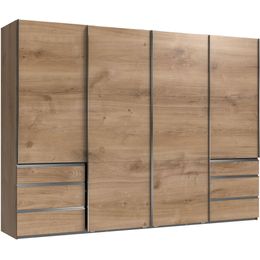 Schwebetürenschrank wimex "Level by fresh to go" Schränke Gr. B/H/T: 300 cm x 216 cm x 65 cm, 4 St., braun (plankeneichefarben) Schranksysteme und Schrankserien mit Synchronöffnung