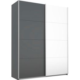 Schwebetürenschrank Rauch "Quadra Kleiderschrank BESTSELLER Schrank Gaderobe" Schränke Gr. B/H/T: 181 cm x 230 cm x 62 cm, 2 St., weiß (grau metallic, weiß) mit Möglichkeit zur individuellen Frontgestaltung, leichtgängige Türen