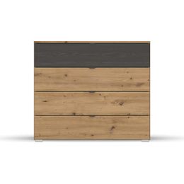 Kommode Rauch "Apollon" Sideboards Gr. B/H/T: 93 cm x 81 cm x 42 cm, 4, braun (eiche artisan, black oak) Kommode mit 4 Schubladen, 1 Schublade in Absetzung Black oak