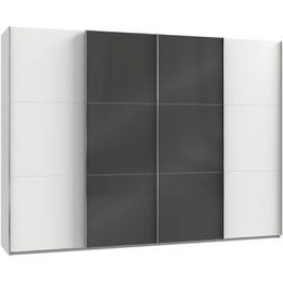 Schwebetürenschrank wimex "Level by fresh to go" Schränke Gr. B/H: 300 cm x 216 cm, 4 St., weiß (weiß, grauglas) Schranksysteme und Schrankserien mit Glastüren Synchronöffnung