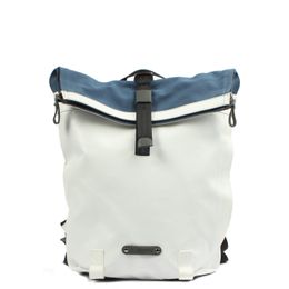 Laptoprucksack 7CLOUDS "Dwars 7.4" Gr. B/H/T: 28 cm x 37 cm x 11 cm, weiß (weiß, blau) Rucksäcke Taschen mit recyceltem PET