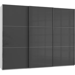 Schwebetürenschrank wimex "Level by fresh to go" Schränke Gr. B/H/T: 300 cm x 236 cm x 65 cm, 3 St., weiß (weiß, grauglas) Schranksysteme und Schrankserien mit Glastüren