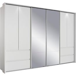 Dreh-/Schwebetürenschrank Rauch "Fulda" Schränke Gr. B/H/T: 323 cm x 214 cm x 64 cm, Passepartout mit Beleuchtung, 6 St., weiß Drehtürenschrank Kleiderschrank Schwebetürenschrank Drehtürenschränke Schränke mit Synchronöffnung und inkl. Passepartout