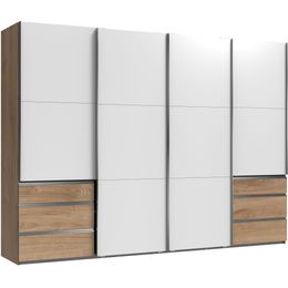 Schwebetürenschrank wimex "Level by fresh to go" Schränke Gr. B/H/T: 300 cm x 216 cm x 65 cm, 4 St., weiß (plankeneichefarben, weiß) Schranksysteme und Schrankserien mit Synchronöffnung