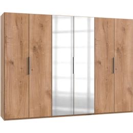 Kleiderschrank wimex "Level by fresh to go" Schränke Gr. B/H/T: 300 cm x 216 cm x 58 cm, 6 St., braun (plankeneichefarben) mit Spiegeltüren