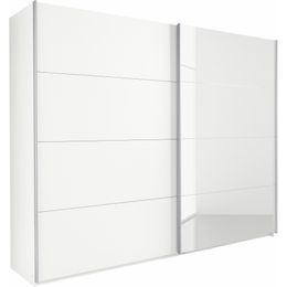 Schwebetürenschrank Rauch "Quadra" Schränke Gr. B/H/T: 271 cm x 210 cm x 62 cm, 2 St., weiß (weiß, spiegel) mit Spiegelelementen