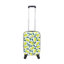 Koffer Saxoline "Lemon" Gr. B/H/T: 39 cm x 55 cm x 20 cm, gelb (weiß, gelb) Koffer Trolleys mit lustigem Druck