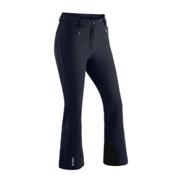 Skihose Maier Sports "Mary", Damen, Gr. 76, Langgrößen, blau (dunkelblau), Vorderseite: 92% Polyester, 8% Elasthan / Rückseite: 100% Polyester, Hosen, Eng geschnittene Softshellhose in femininer, sportlicher Silhouette