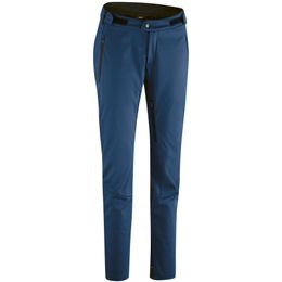 Fahrradhose Gonso "SKARN LIGHT W" Gr. 38, Normalgrößen, blau (dunkelblau) Damen Hosen lange Radhose, Softshell-Hose mit Ventilation am Innenbein