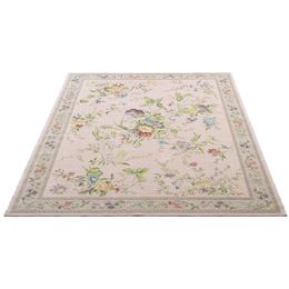 Teppich Theko "Flomi Sagrini" Teppiche Gr. B/L: 200 cm x 290 cm, 4 mm, 1 St., rosa (rosé) Baumwollteppiche Flachgewebe, Pastell-Farben, Blumen Design