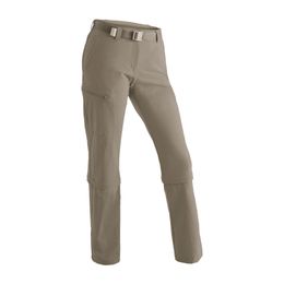 Funktionshose Maier Sports "Arolla" Gr. 72, Langgrößen, beige (dunkelbeige) Damen Hosen Wanderhose, zipp-off Outdoor-Hose, 3 Taschen, Regular Fit