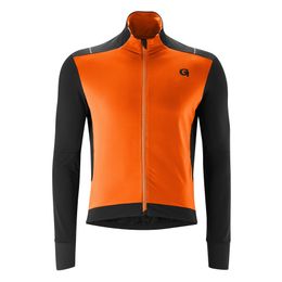 Radtrikot Gonso "BAVELLA" Gr. L, orange (neonorange), Herren, 87% Polyester; 13% Elasthan, Trikots, Herren langarm Fahrradtrikot mit effizienter Wärmeisolierung