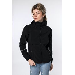 Softshelljacke DEPROC Active "NIGEL PEAK Women", Damen, Gr. 40/42 (M), schwarz, 96% Polyester; 4% Elastan, sportlich, Langarm mit Gummizug, Jacken Outdoorbekleidung Softshelljacke Sportbekleidung Übergangsjacke Yoga & Pilates Bekleidung, auch in Großen Größen erhältlich