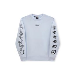 Vans Sweatshirt 'PEACE OS CREW' Damen Gr&ouml;&szlig;e XXS blau / schwarz