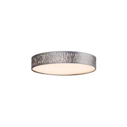 etc-shop LED Deckenlampe, rund Textil, grau-silber, 40 cm