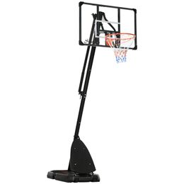 SPORTNOW Basketballständer mit ausfahrbarem Ständer schwarz 111L x 70,5B x 293-350H cm