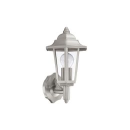 Eglo Wandlampe, Edelstahl, Laterne, silber, klar, H 34 cm