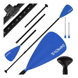 24MOVE® Paddel Einzelpaddel Stechpaddel für SUP Stand Up Board, Kajak, Leicht aus Aluminium 210cm, verstellbar blau