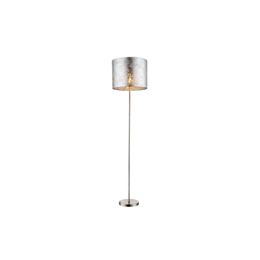 etc-shop Stehlampe, Textil silber, nickel matt, H 160 cm