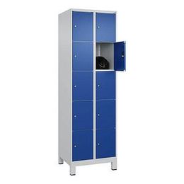 C+P CP Schließfachschrank Classic Plus enzianblau, lichtgrau 080010-205 S10003, 10 Schließfächer 60,0 x 50,0 x 195,0 cm