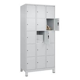 C+P CP Schließfachschrank Classic Plus lichtgrau 080010-305 S10009, 15 Schließfächer 90,0 x 50,0 x 195,0 cm