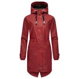 Regenjacke Navahoo "Rainy Flower" Gr. XL (42), rot (blutrot) Damen Jacken modischer Regenmantel mit Kapuze