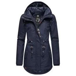 Winterjacke Ragwear "Monadis Black Label" Gr. XXXL (46), blau (graublau) Damen Jacken stylischer Winterparka für die kalte Jahreszeit Bestseller