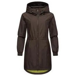 Kurzmantel Ragwear "Bronja II" Gr. L (40), braun (dunkelbraun) Damen Mäntel Stylischer Übergangsmantel mit Mesh-Innenfutter