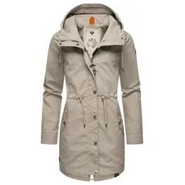 Parka Ragwear "Canny" Gr. 4XL (48), weiß (bone) Damen Jacken stylische Übergangsjacke mit großer Kapuze