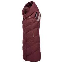 Steppweste Ragwear "Natalka Vest" Gr. XL (42), rot (weinrot) Damen Westen stylische, gesteppte Winterweste mit gefütterter Kapuze