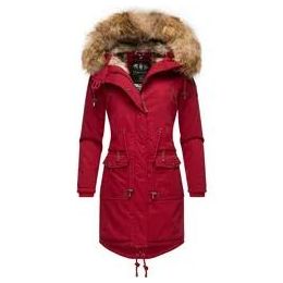 Wintermantel Navahoo "Rosinchen" Gr. XS (34), rot (blutrot) Damen Mäntel stylischer Winter Baumwollparka mit Kunstfell