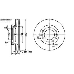 ATE Bremsscheibe vorne rechts links belüftet 302,0mm für FORD AB31-1125-AB 1742318 AB31-1125-AC 24.0132-0176.1