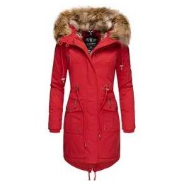 Wintermantel Navahoo "Rosinchen" Gr. S (36), rot Damen Mäntel stylischer Winter Baumwollparka mit Kunstfell