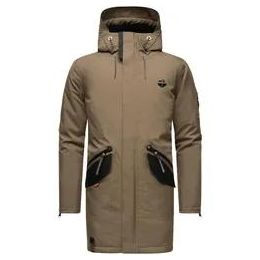 Wintermantel STONE HARBOUR "Ragaan" Gr. XXXL (58), braun (dunkelbraun) Herren Mäntel modischer Winterparka mit Teddyfell Futter