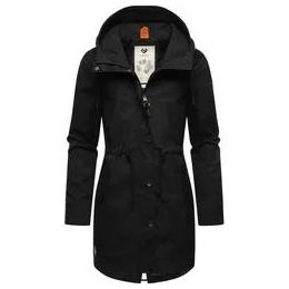 Parka Ragwear "Canny" Gr. S (36), blau (schwarz) Damen Jacken stylische Übergangsjacke mit großer Kapuze