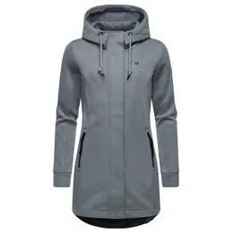 Kapuzensweatjacke Ragwear "Letti Bonded" Gr. XXXL (46), grau Damen Sweatjacken Sportliche Kapuzenjacke in Feinstrick-Optik