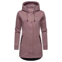 Kapuzensweatjacke Ragwear "Letti Bonded" Gr. S (36), lila (mauve) Damen Sweatjacken Sportliche Kapuzenjacke in Feinstrick-Optik