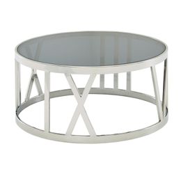 KADIMA DESIGN Couchtisch STABILUX: Durchsichtige Glasplatte, schwarzes Metallgestell, 60x60x30 cm, handgefertigt, 20 kg Belastbarkeit.