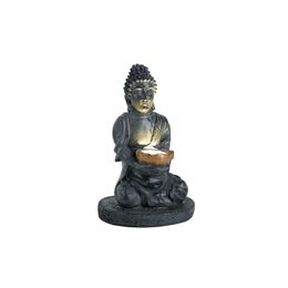 etc-shop LED Solarleuchte BUDDHA aus Kunststoff in grau