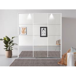 Schwebetürenschrank Rauch "Oteli" Schränke Gr. B/H/T: 211 cm x 214 cm x 68 cm, mit LED-Beleuchtung, 3 St., weiß Schwebetürenschränke und Schiebetürenschränke mit Spiegelfront Passepartout optional Beleuchtung