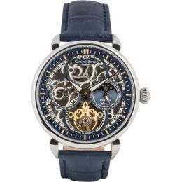 Automatikuhr Carl von Zeyten "Neukirch" Armbanduhren blau Herren Uhren Armbanduhr, mechanische Uhr, Herrenuhr, Skelettuhr, Made in Germany