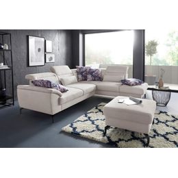 Sit & More Ecksofa SIT & MORE "Percy L-Form", beige (creme), B:270cm T:235cm, Sofas, Ecksofa, 15 cm Fu&szlig;h&ouml;he, Sitztiefenverstellung, wahlweise in 2 Fu&szlig;farben