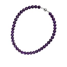 Kette ohne Anhänger Jobo Halsketten Gr. Metall, Länge: 44 cm, lila Damen mit Amethyst 44 cm