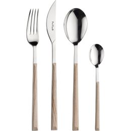 Pinti Inox Besteck-Set PINTINOX "Sushi" Essbesteck-Sets Gr. 24 tlg., beige (beige, holzfarben) Besteckgarnituren mit Kunststoffgriff in Holz-Optik