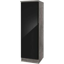 Seitenschrank KOCHSTATION "KS-Virginia" Schränke Gr. B/H/T: 50cm x 165cm x 60cm,, schwarz (schwarz hochglanz) Hochschrank Seitenschrank 50 cm breit, für viel Stauraum