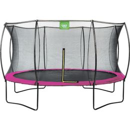 Gartentrampolin EXIT "Silhouette" Trampoline Gr. Ø 366 cm, rosa (schwarz) Kinder mit Sicherheitsnetz