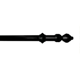 Gardinenstange Garesa "STANDARD" Gardinenstangen Gr. L: 420 cm Ø 28 mm, 1 läufig, schwarz Gardinenstangen nach Maß Vorhanggarnitur, Kunststoff, verlängerbar, mit Ringe2 Lauf Gleiter