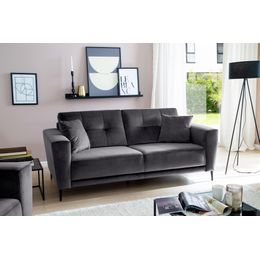 3-Sitzer TRENDS BY HG "Barcelona", grau, B:196cm H:86cm T:89cm, Sofas, mit Metallfu&szlig;, frei im Raum stellbar