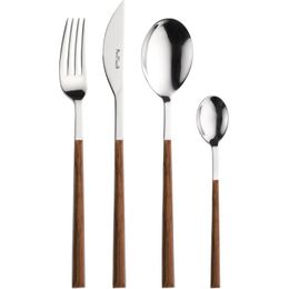 Pinti Inox Besteck-Set PINTINOX "Sushi" Essbesteck-Sets Gr. 24 tlg., braun (edelstahlfarben, mahagonifarben) Besteckgarnituren mit Kunststoffgriff in Holz-Optik